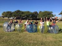 China Clear / Blue Inflatable Bumper Ball SGS Certification Bubble Knocker Ball for sale