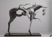 China Life Size Brushed 304/361L Stainless Steel Horse Decor Sculpture for sale