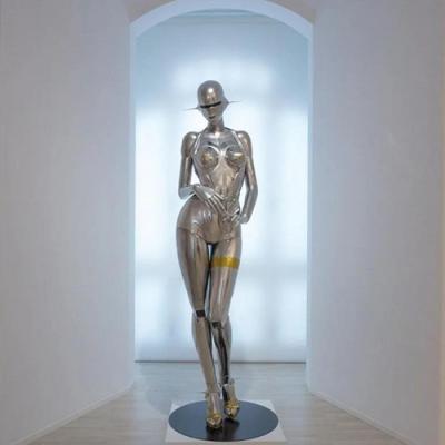China Window Display Shop Decorative Metal Model Props Human Figure Sculpture for sale