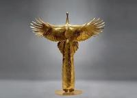 China Fiberglass Customized Figure Abstract Decorative Metal Wing Angel Sculpture for sale