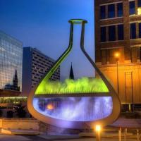 China Large Outdoor Fountain Waterscape Bottle Decorative Metal Sculpture for sale