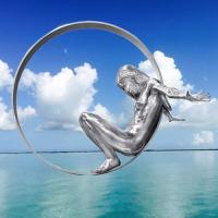 China Indoor Decoration Modern Art Baby Wall Girl Stainless Steel Sculpture for sale