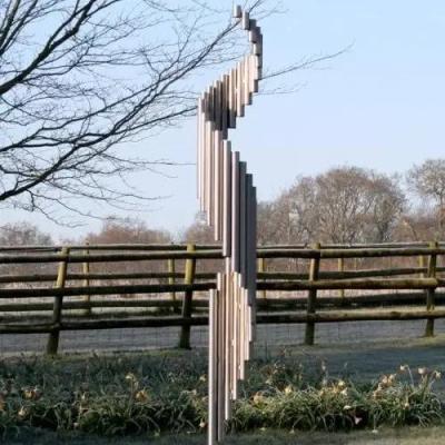 China Outdoor Garden Stainless Steel Pipe Abstract Rotate Metal Sculptures for sale