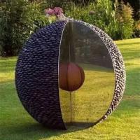 China Garden Decor Modern Stainless Steel Abstract Metal Nut Sculpture for sale