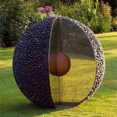 China Garden Decor Modern Stainless Steel Abstract Metal Nut Sculpture for sale