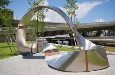 China Large Outdoor Metal Mirror Polished Forged Stainless Steel Sculpture for sale
