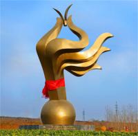 China Large Bronze Abstract Brass Art Sculpture Decorative Metal Hand Sculpture for sale
