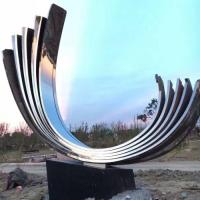 China Kinetic Wind Modern Abstract Art Decorative Garden Metal Sculpture Exterieur for sale