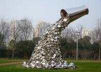 China Metal Art Plaza Abstract Water Breaker Sculpture Large Outdoor Decorative for sale