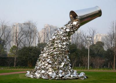 China Metal Art Plaza Abstract Water Breaker Sculpture Large Outdoor Decorative for sale