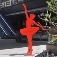 China Girl Ballet Dancer Sculpture Stainless Steel Walking Man Art Sculpture for sale