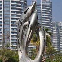China Large Abstract Mirror Stainless Steel Garden Sculpture Sandblasting Customized for sale