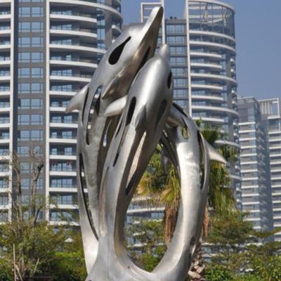 China Large Abstract Mirror Stainless Steel Garden Sculpture Sandblasting Customized for sale