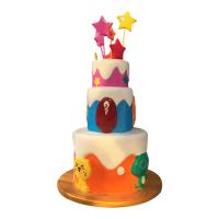 China Cake Lollipop Art Outdoor Fiberglass Sculpture Painted Color For Window Display for sale