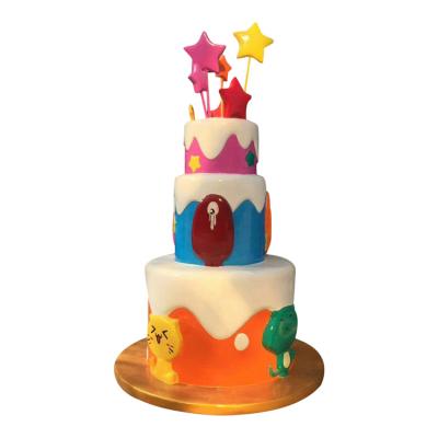 China Cake Lollipop Art Outdoor Fiberglass Sculpture Painted Color For Window Display for sale