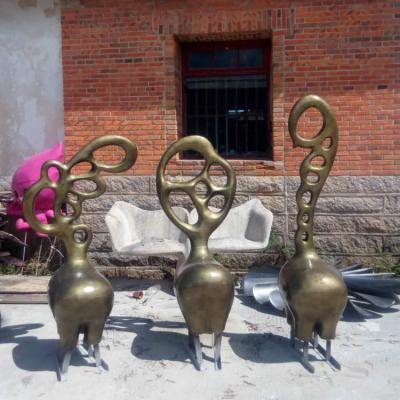 China Abstract Fawn Garden Life Size Bronze Animal Statues Casting Decorative for sale