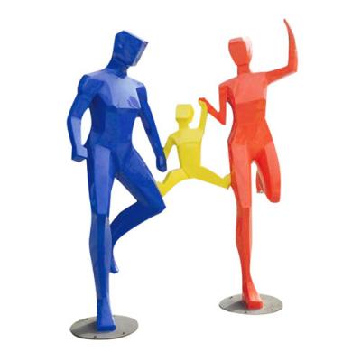 China Modern Abstract Human Sculpture Fiberglass Decorative For Shopping Mall for sale