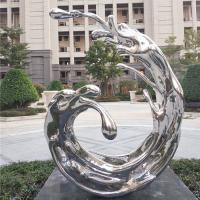 China Mirror Outdoor Pool Sculptures Stainless Steel Abstract For Corten for sale