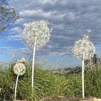 China Outdoor Metal Dandelion Garden Sculpture Art Led Motif Light Decorative for sale