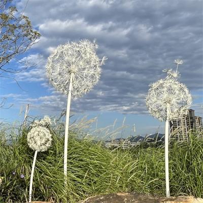 China Outdoor Metal Dandelion Garden Sculpture Art Led Motif Light Decorative for sale