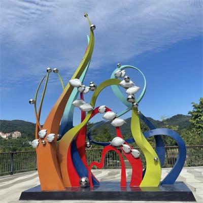 China Polished Large Outdoor Fish Sculpture Garden Stainless Steel Animal Sculpture for sale