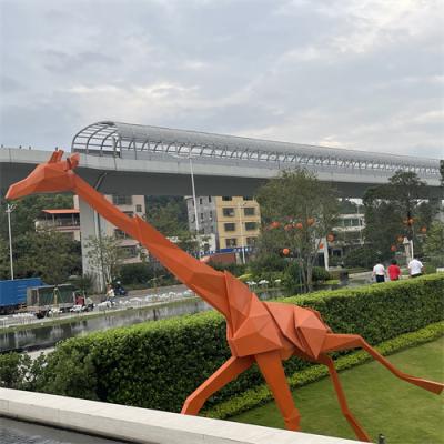 China Geometry Large Outdoor Metal Giraffe Sculpture Decorative For Mall Square for sale