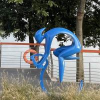 China Ride Bicycle Painting Outdoor Garden Sculptures Art Metal Colorful for sale