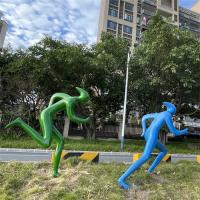 China Large Running Man Outdoor Garden Sculptures Abstract Decorative For Urban for sale