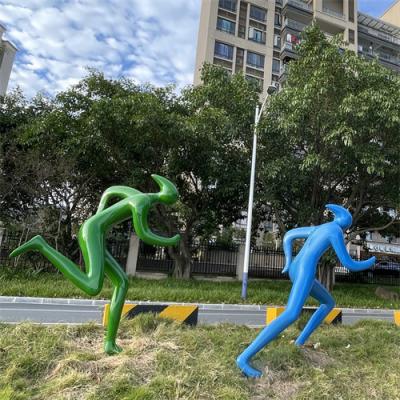 China Large Running Man Outdoor Garden Sculptures Abstract Decorative For Urban for sale