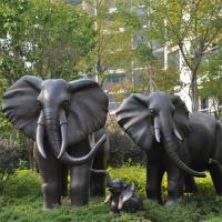China Large Elephant Outdoor Bronze Garden Statues Casting For Zoo Park for sale
