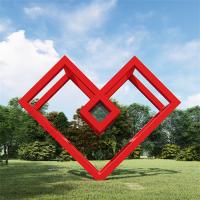 China Decorative Stainless Steel Garden Statues Outdoor Customized Love Garden Statue for sale