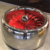 China Engine Modeling Sculpture Furniture Art Mirror Surface Round Stainless Steel Table for sale