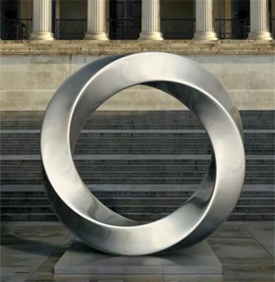China 180cm Height Abstract Metal Sculptures Circle Matte Outdoor Bronze Statue for sale
