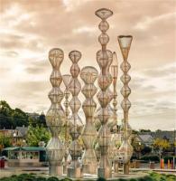 China Pillar Columnar Abstract Metal Sculptures 316L Stainless Steel Outdoor For Garden for sale