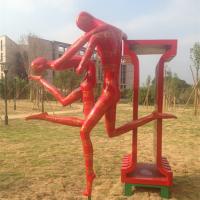 China Love Sign Dancing Lovers Decorative Metal Sculpture Abstract For City Center for sale