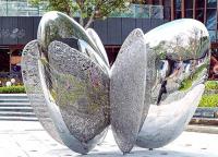China Mirror Electroplated Outdoor Garden Sculptures Abstract Stainless Steel Customized for sale