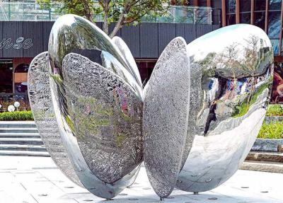 China Mirror Electroplated Outdoor Garden Sculptures Abstract Stainless Steel Customized for sale
