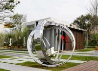 China Large Ring Metal Contemporary Outdoor Sculpture Stainless Steel For Garden for sale