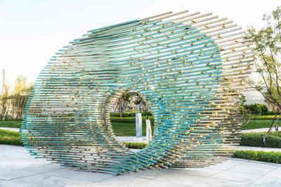 China Metal Ring Stainless Steel Sculptures Abstract Modern Customized For Garden for sale