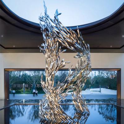 China Contemporary Art Abstract Metal Sculptures Polished SS 316L Customized for sale