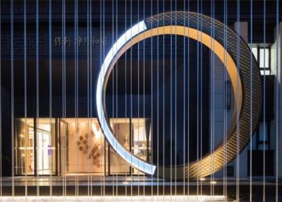China Light Outdoor Garden Sculptures Metal Stainless Steel Circle For Yard for sale