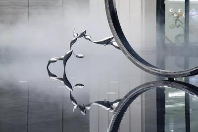 China Public Modern Fish Metal Art Sculptures Stainless Steel Decorative Customized for sale