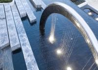 China Semicircle Public Space Stainless Steel Sculptures Decorative For Fountain for sale