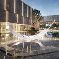 China FRP Feather Fiberglass Outdoor Statues Modern Garden Sculpture Ornaments for sale