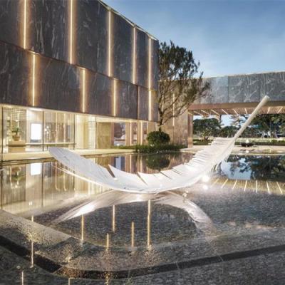 China FRP Feather Fiberglass Outdoor Statues Modern Garden Sculpture Ornaments for sale