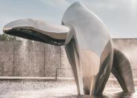 China Whale Mirrored Garden Animal Sculptures Metal Stainless Steel Customized for sale