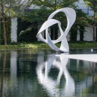 China Public Modern Art Garden Statues Metal FRP Polished Stainless Steel Sculpture for sale