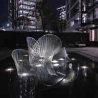 China Handmade Metal Wave Stainless Steel Sculptures Decorative Customized Size for sale