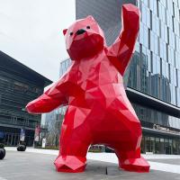 China Outdoor Animal Large Garden Bear Statue Stainless Steel Polished for sale