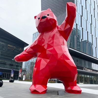 China Outdoor Animal Large Garden Bear Statue Stainless Steel Polished for sale
